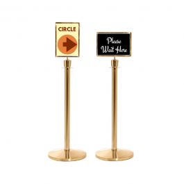 Gold Effect Poster Holder | Floor Standing Display | A4 Signpost ...